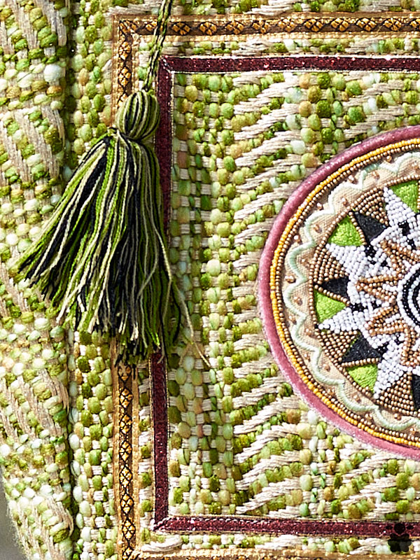 Bolso boho chic Nakoma verde con bordados - Oveja Bohemia