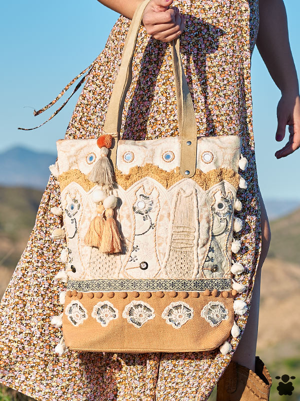 Bolso boho chic Foxx camel - Oveja Bohemia