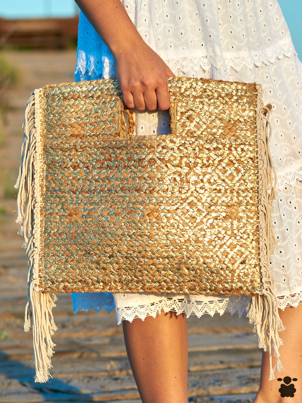 Bolso boho chic María dorado - Oveja Bohemia