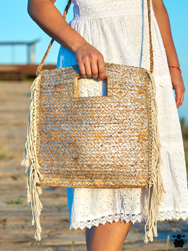 Bolso boho chic María plata - Oveja Bohemia