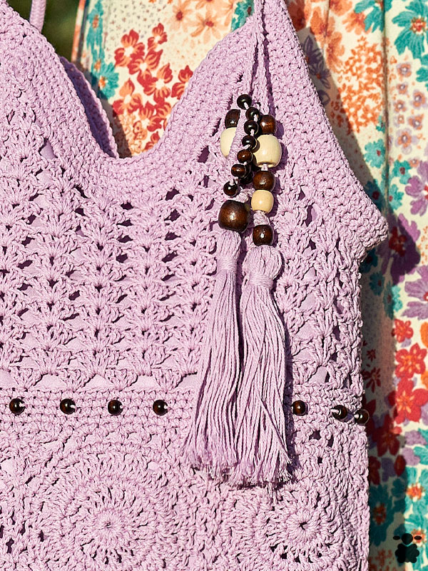 Bolso boho chic artístico naranja de piel - Oveja Bohemia