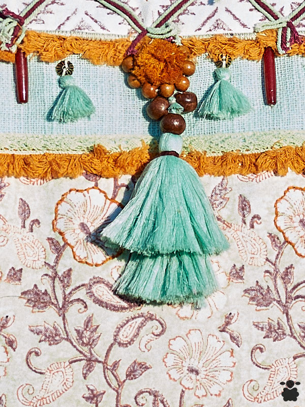 Bolso boho chic Xenia turquesa - Oveja Bohemia