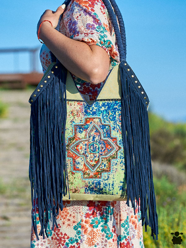 Bolso boho Mus azul marino - Oveja Bohemia