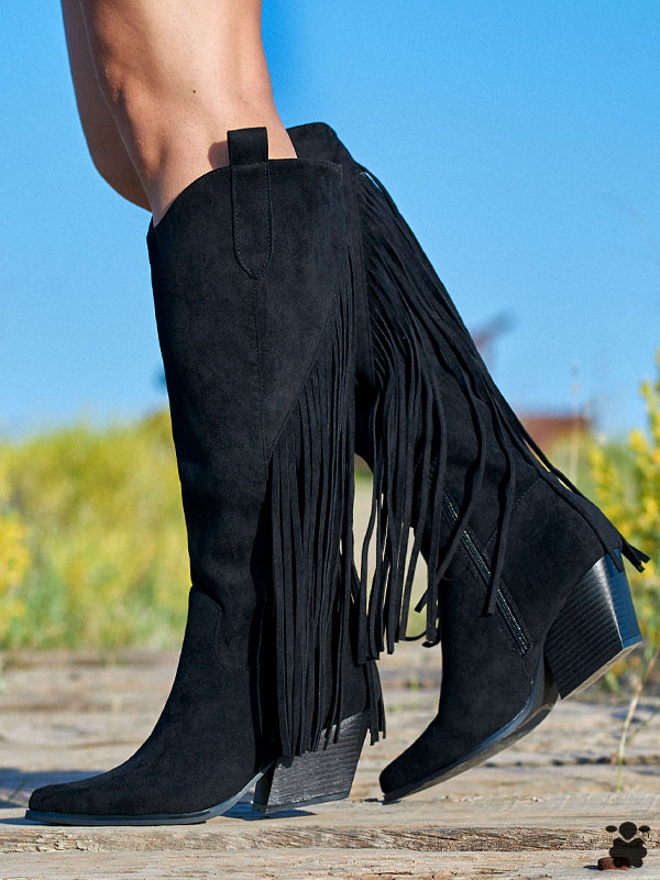 Botas altas boho Reinhart negro - Oveja Bohemia