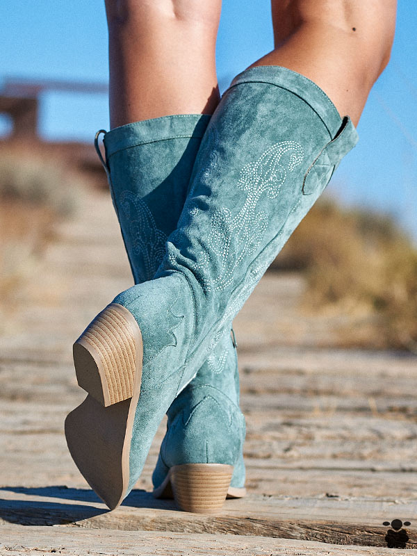 Botas cowboy verde modelo Hadid - Oveja Bohemia