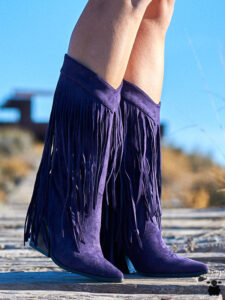 Botas Cowboy con Flecos largos Moradas - Oveja Bohemia